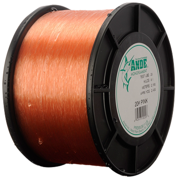 Ande Premium Mono Line 1lb Spool 50lb 1000yd Pink