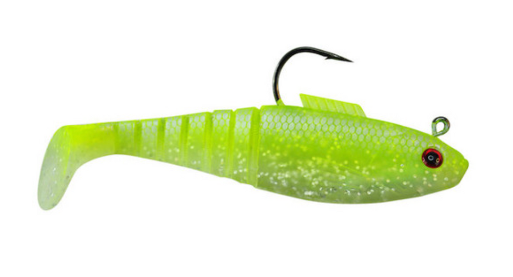 Egret Baits Vudu Shad 5'' 2Pk 3/4Oz Lime Chartreuse